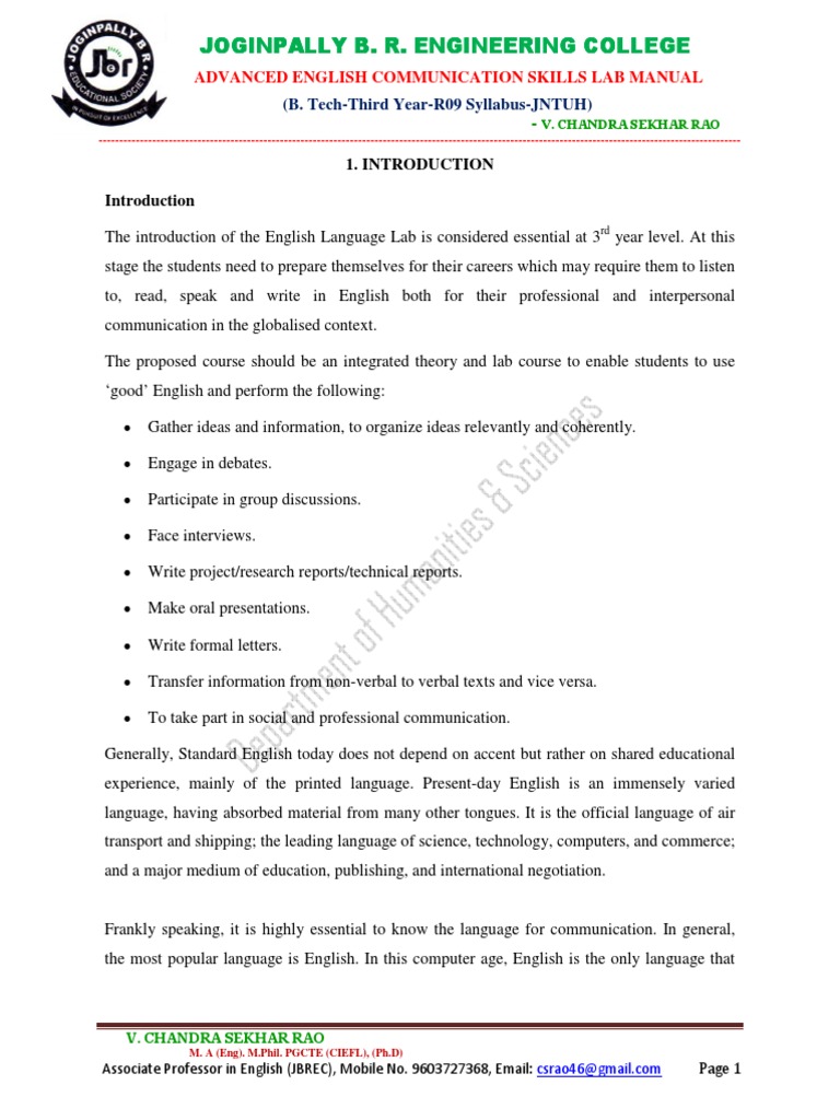 AECS Lab Manual | PDF | Conversation | Body Language