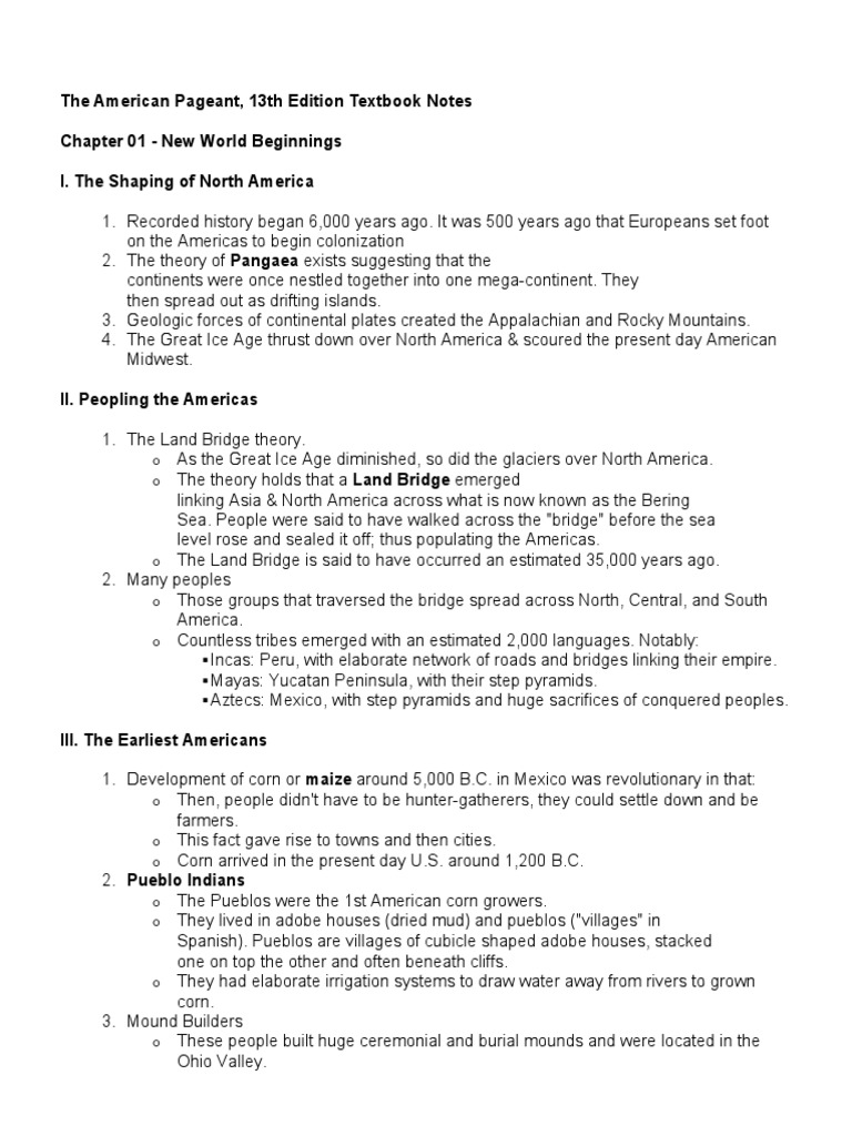American Pageant Notes | PDF | Native Americans In The United States ...
