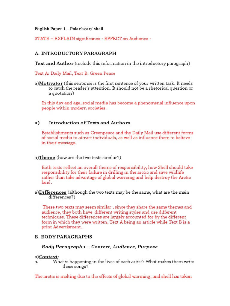 IB English Paper 1: Text Comparison Guide | PDF | Royal Dutch Shell | Irony