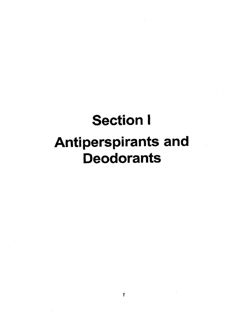 Deodorant and Antiperspirant Formulations | PDF | Emulsion | Chemical ...