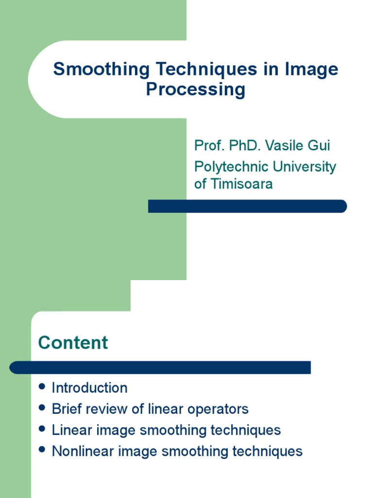 Image Smoothing Techniques Guide | PDF | Median | Digital Image