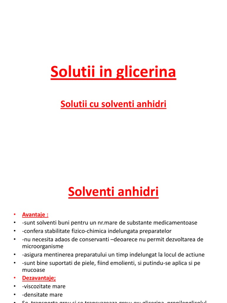 12.solutii in Glicerina Si in Solventi Anhidri | PDF