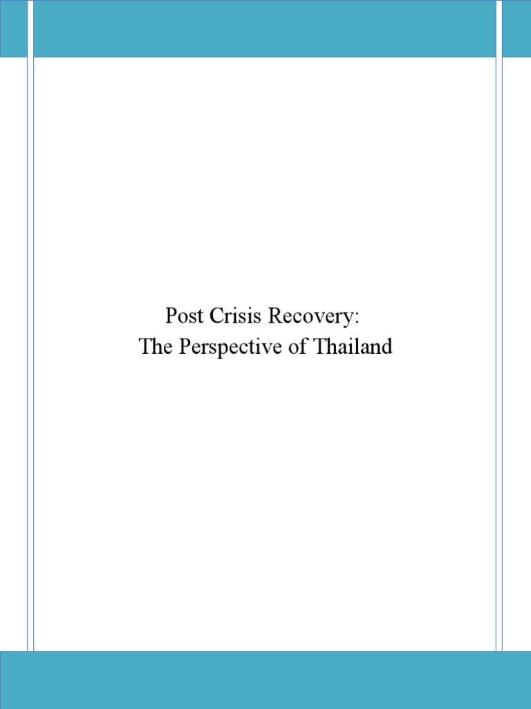 Post Crisis Recovery: The Perspective of Thailand | PDF
