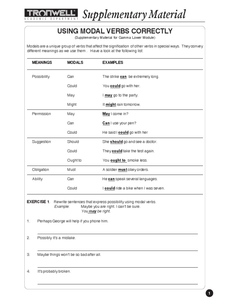 GLM Modal Verbs | PDF | Verb | Language Mechanics