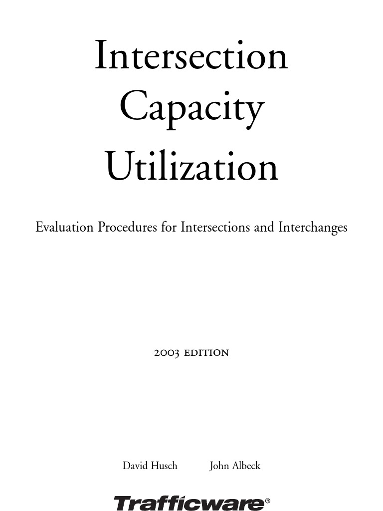 Intersection Capacity Utilization | Download Free PDF | Road Transport ...
