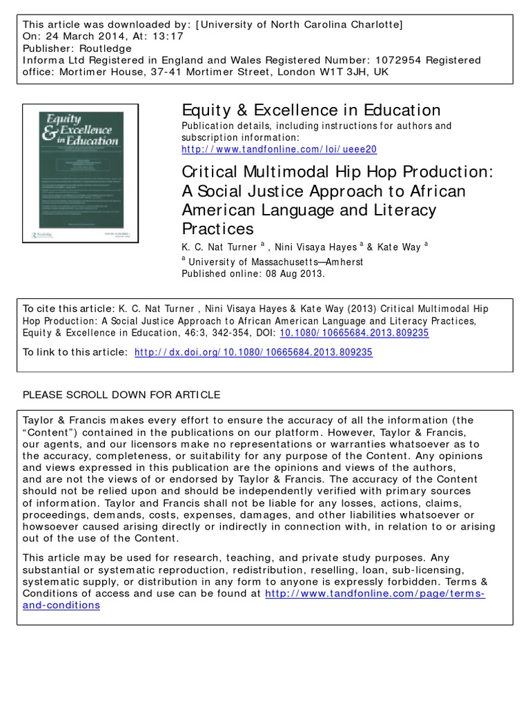 Equity & Excellence in Education | PDF | Literacy | Cognition