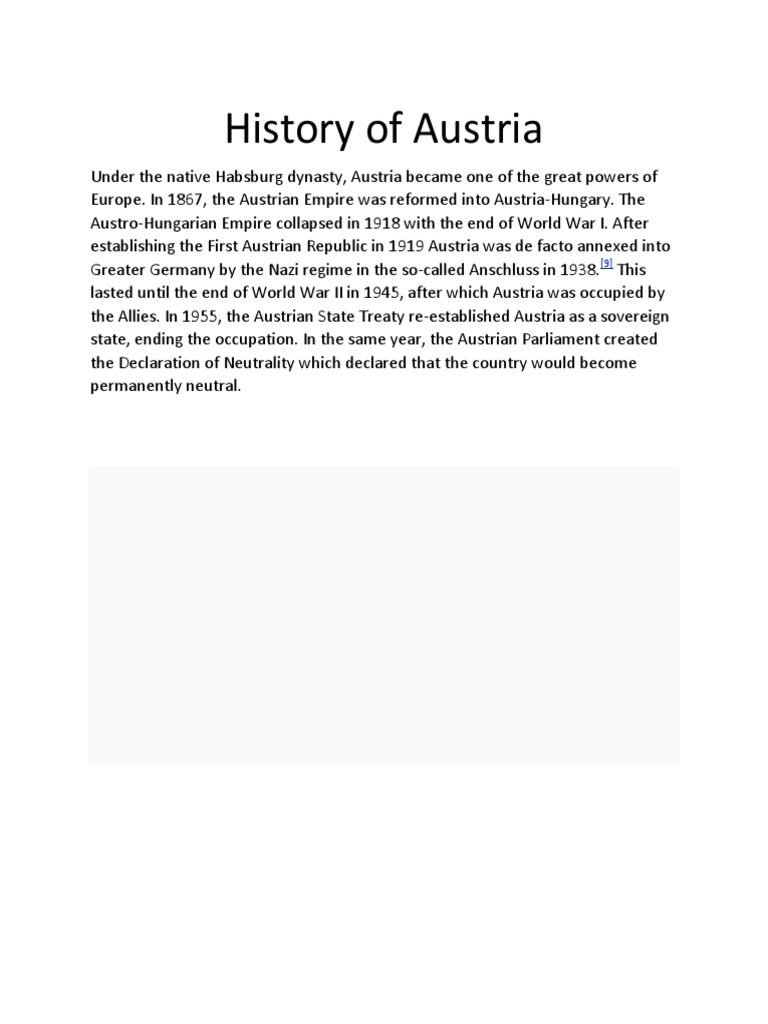 History of Austria | PDF | Austria Hungary | Austria