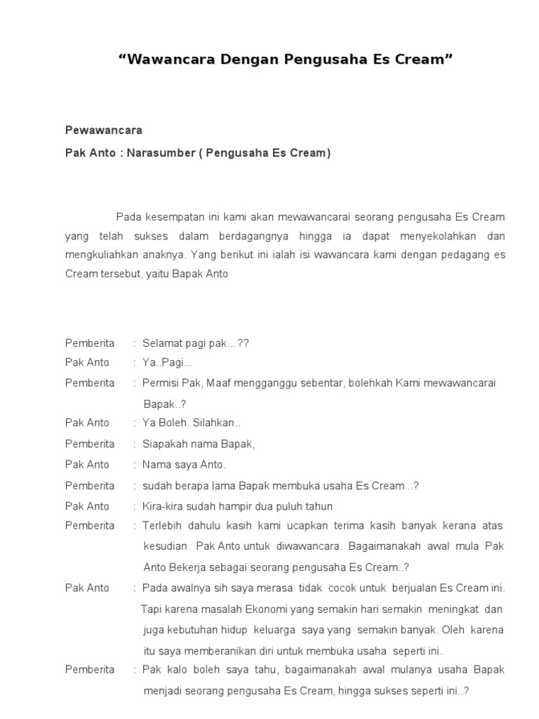 Script Wawancara.. | PDF