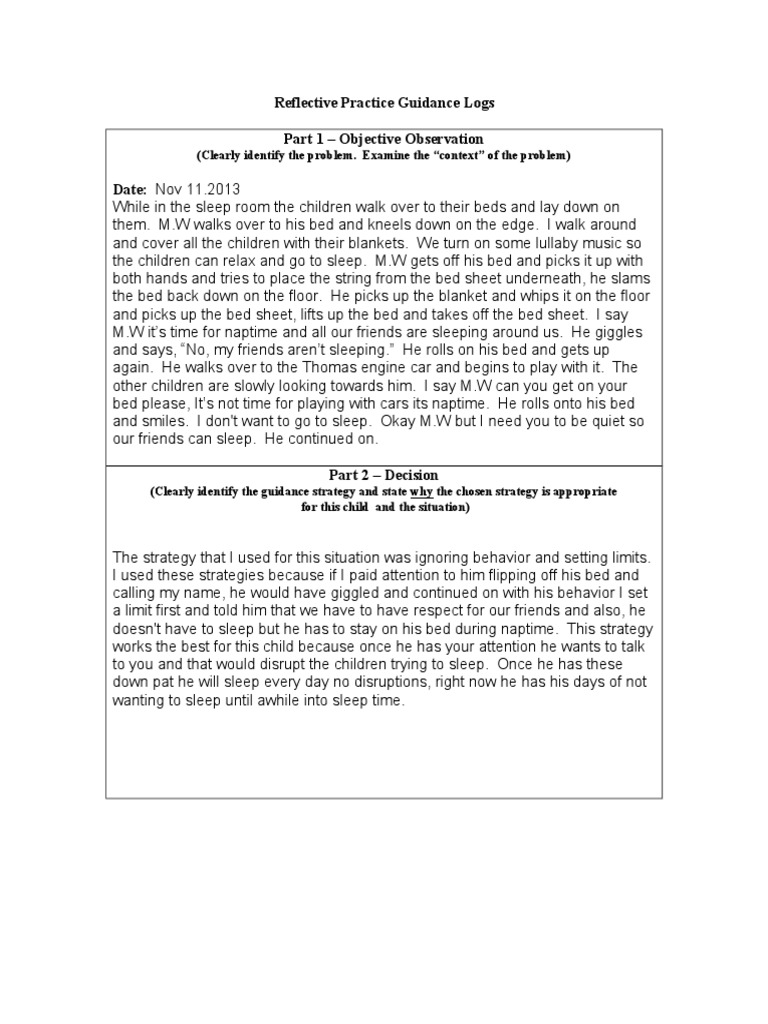 Reflective Practice Logs 2 | PDF
