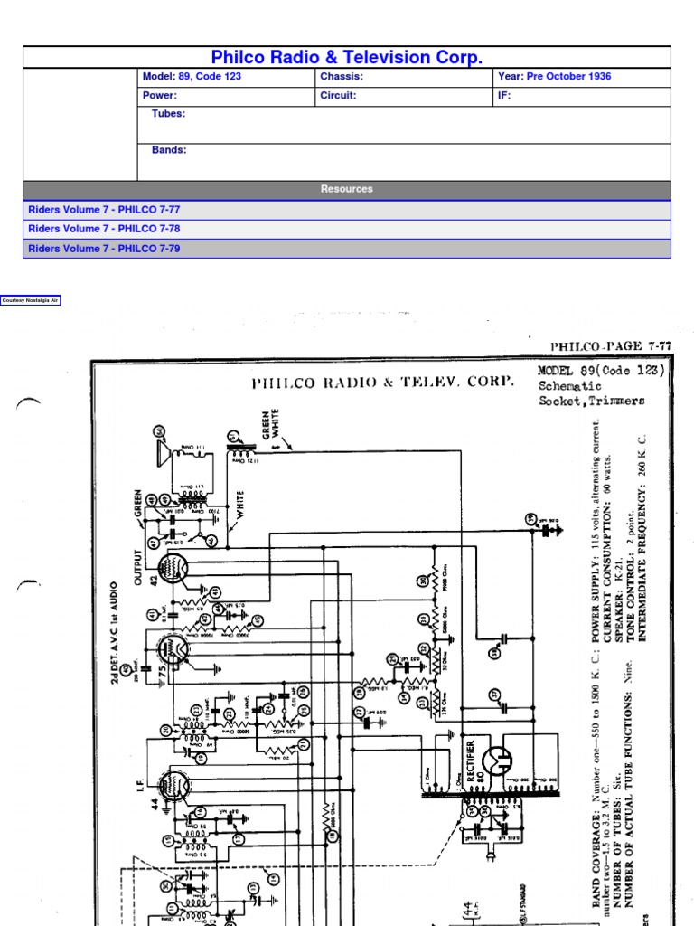 Philco Model 89 Radio Specifications | PDF | Sports & Recreation | History
