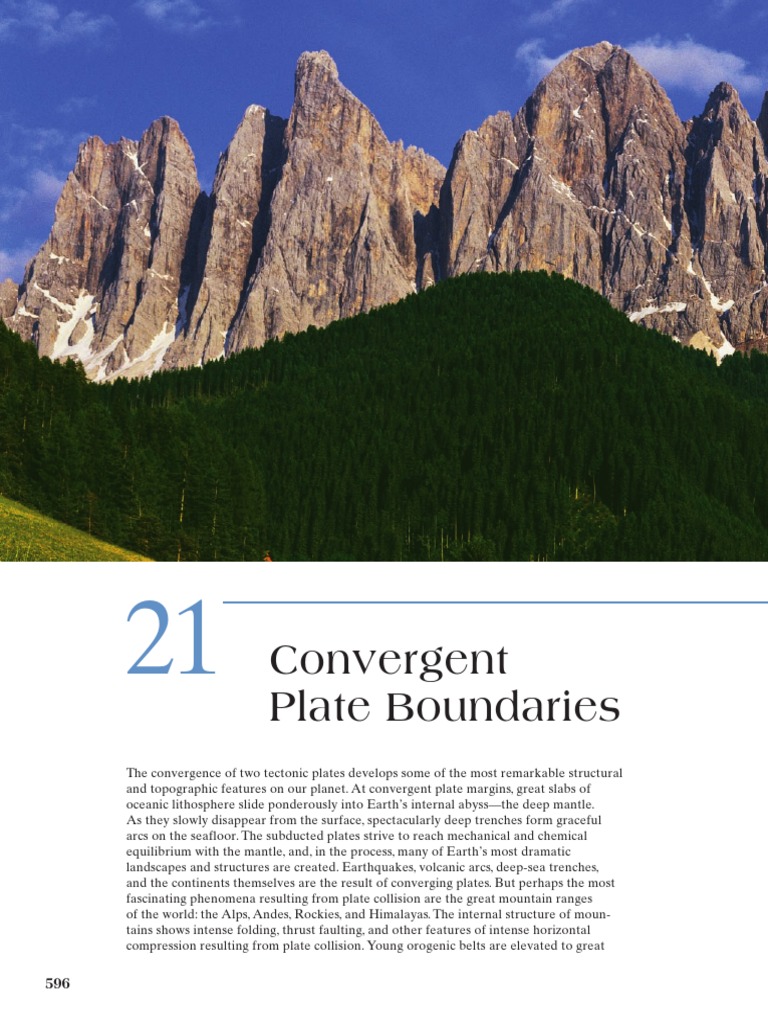 Limites Convergentes | PDF | Plate Tectonics | Mantle (Geology)