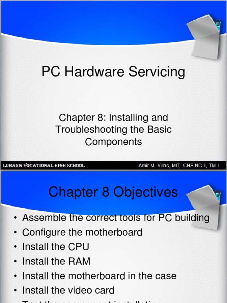 C8 Installing and Troubleshooting The Basic Components | PDF ...