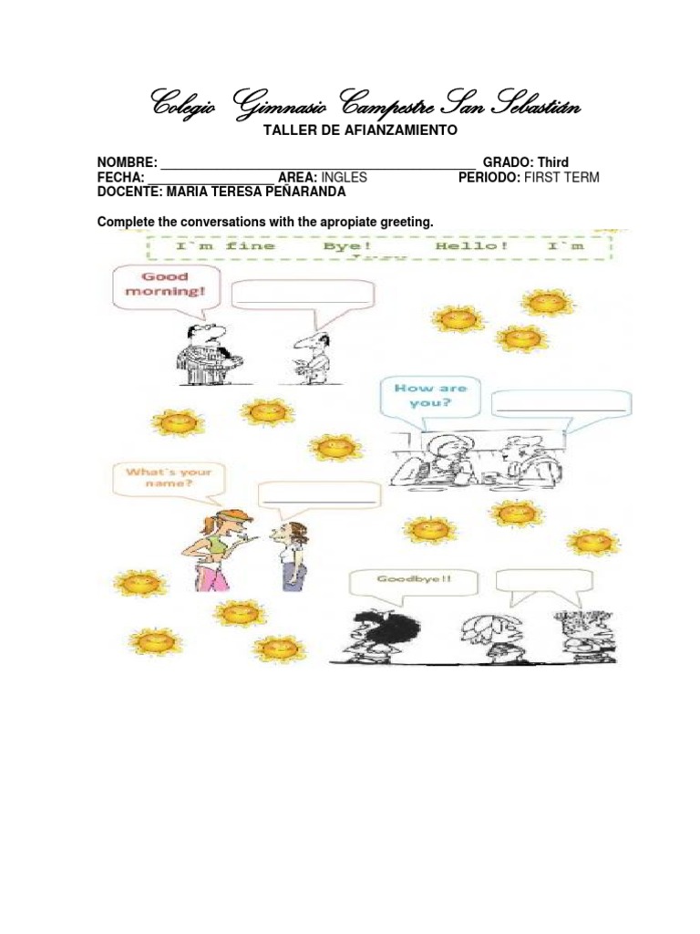 Taller de Afianzamiento - Inglés 3° | PDF | Art