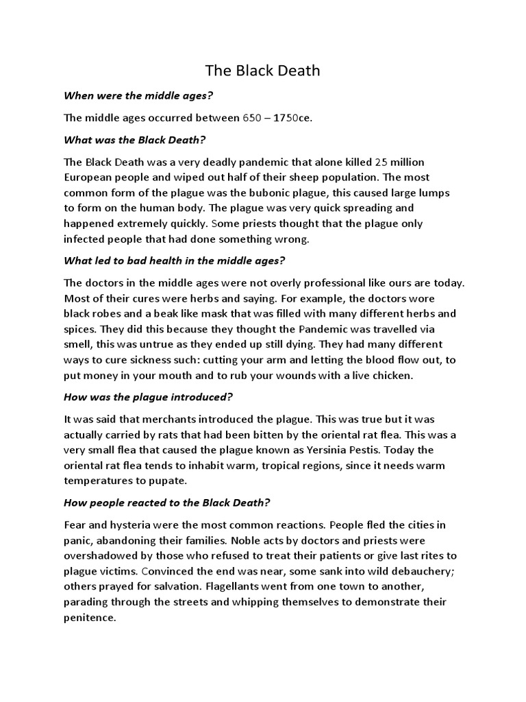Understanding the Black Death's Impact | PDF