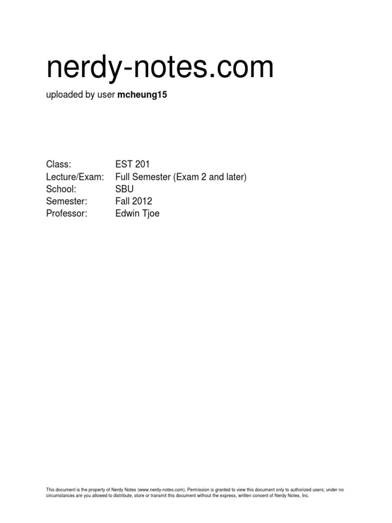 EST 201 - Exam Package | PDF