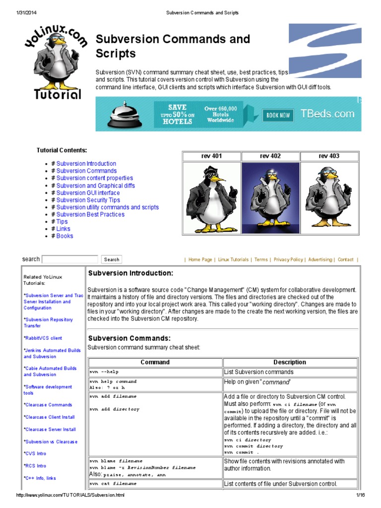Subversion Commands and Scripts | PDF | Version Control | Computer Engineering