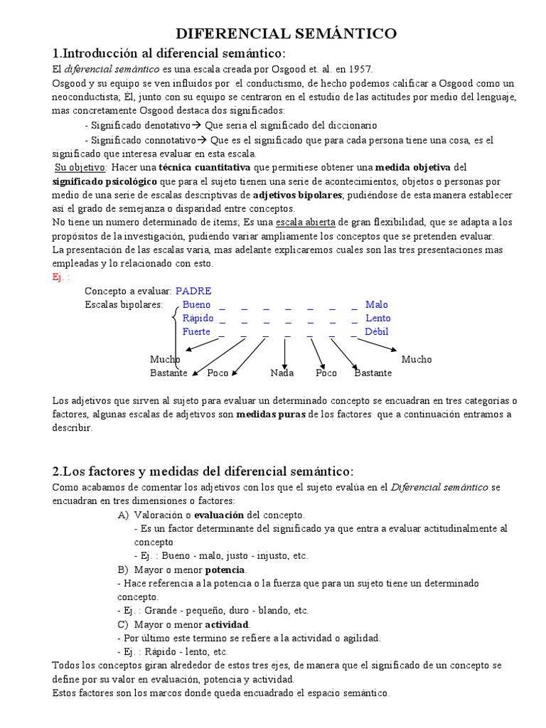 Diferencial Semántico: Análisis y Resultados | PDF | Concepto ...