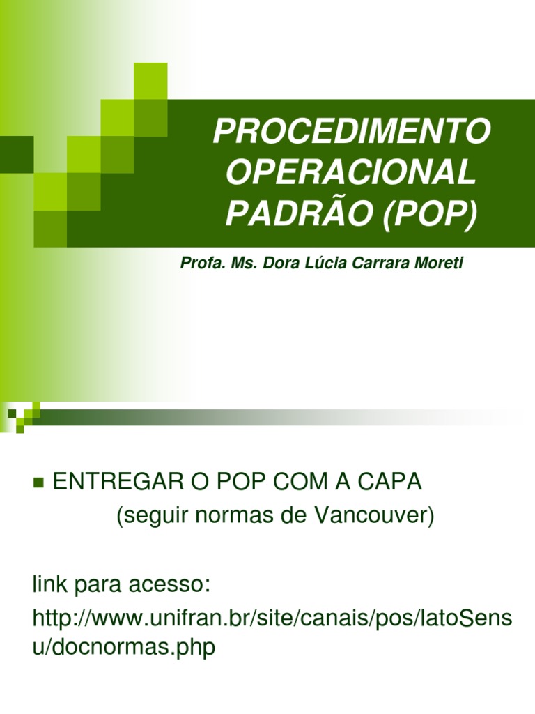 AULA 3 - MODELO DE PROCEDIMENTO OPERACIONAL PADRÃO (POP).ppt