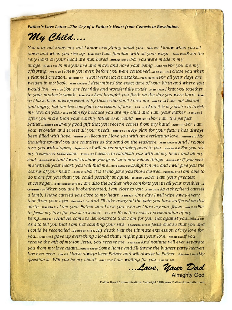 Fathers Love Letter To You | PDF | Religious Texts | Jesus