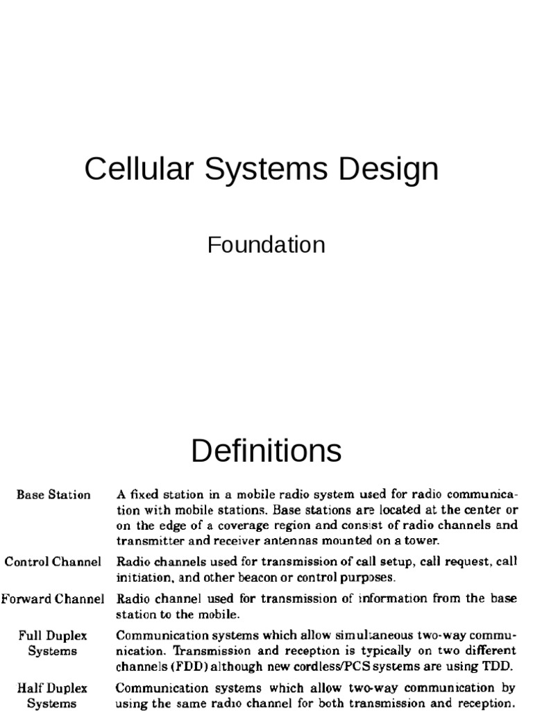 Cellular Systems Basics | PDF | Cellular Network | Base Station