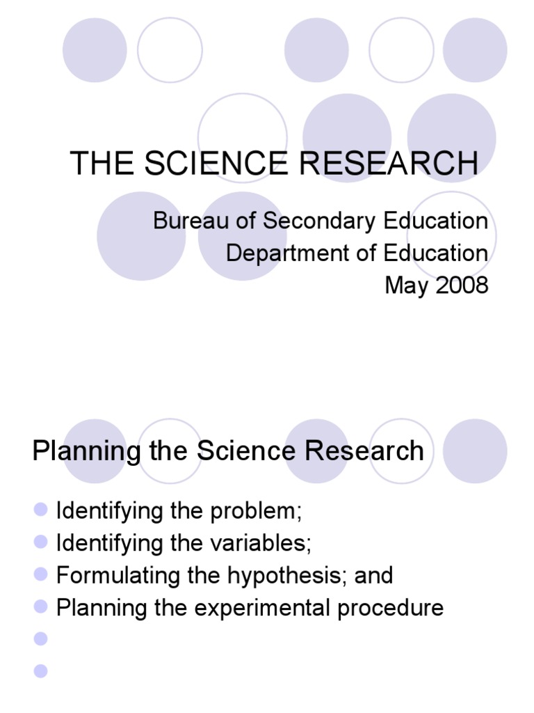 The Science Research MS PowerPoint 2007 | PDF | Experiment | Level Of ...