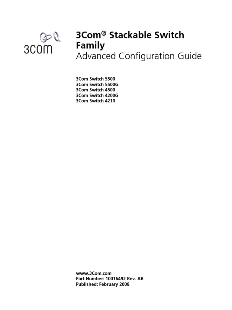 3com Stackable Switch Advanced Config Guide | PDF | Network Switch ...