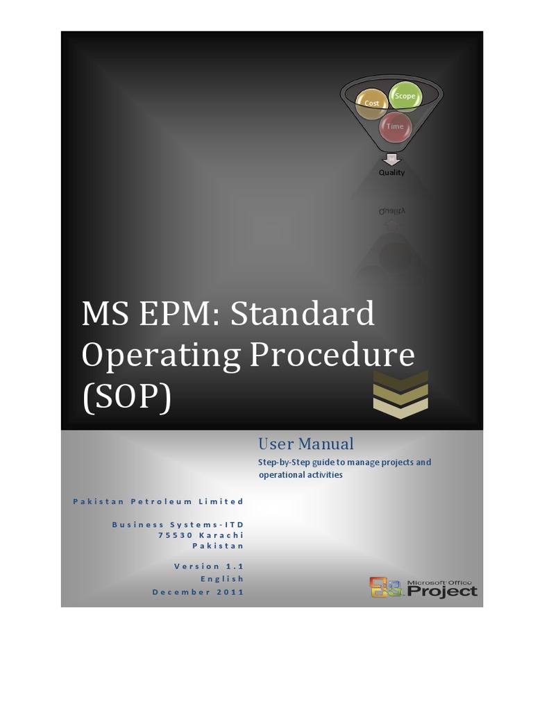 MS EPM: Standard Operating Procedure (SOP) User Manual | PDF ...