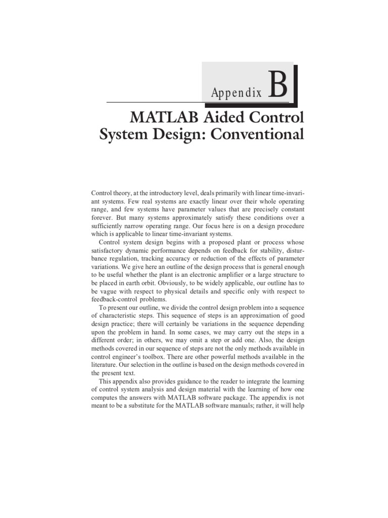 MATLAB Control System Design Guide | PDF | Control Theory | Computer ...