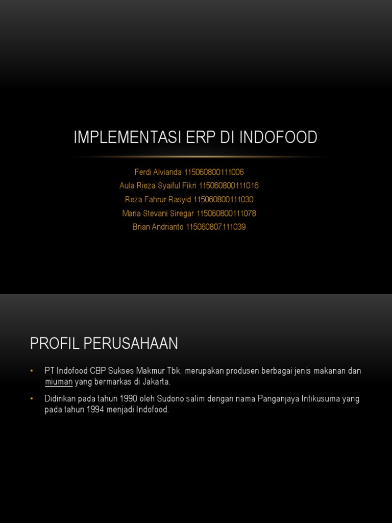 Implementasi ERP Di Indofood | PDF | Karier & Perkembangan ...