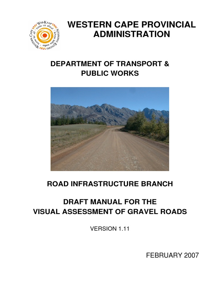 Visual Assessment Manual for Gravel Roads | PDF | Road | Educational ...