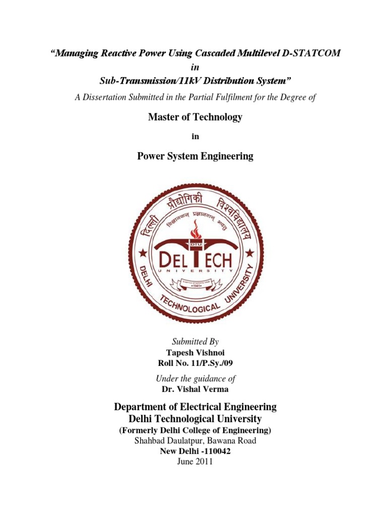 11 KV, Feeder, With, Statcom, Project | PDF | Power Inverter | Power ...