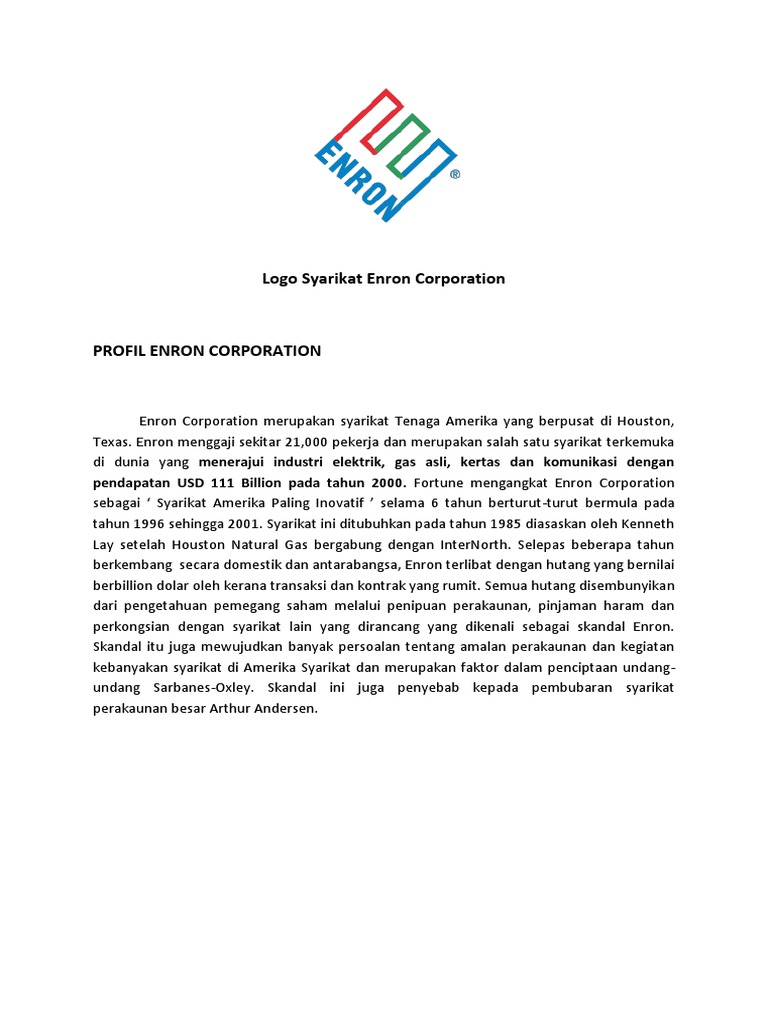 Enron Corporation Audit Case | PDF