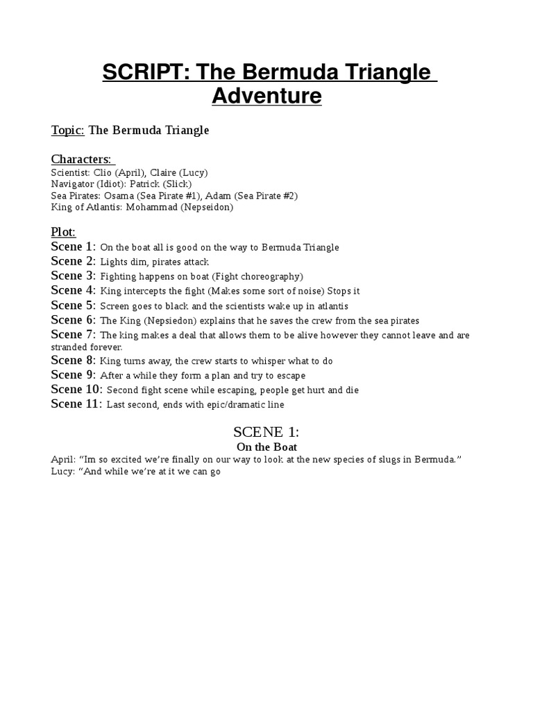 Script For Bermuda Triangle Word | PDF