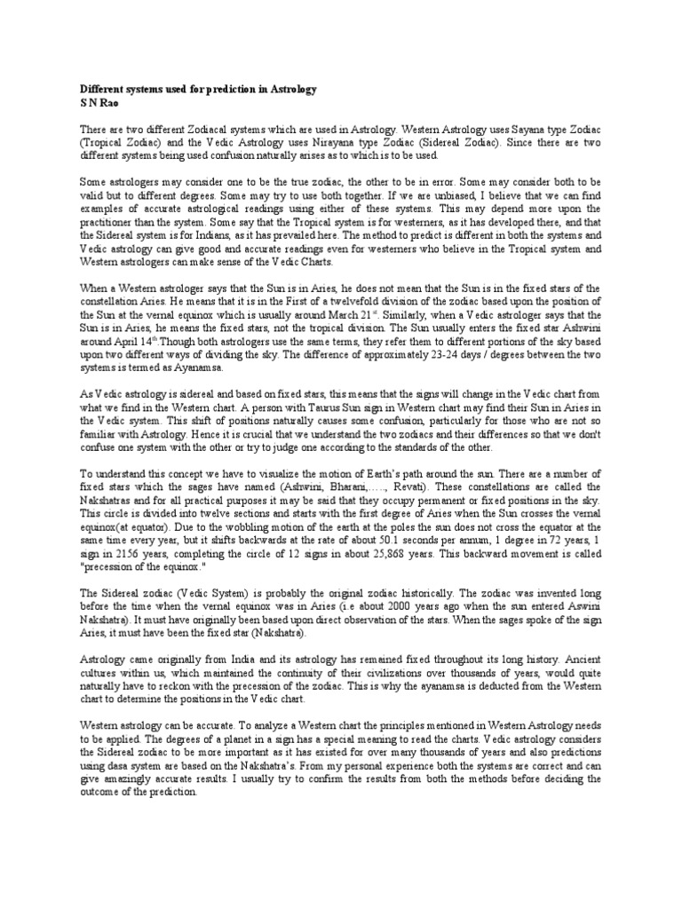 Different Types of Predictions in Astrology | PDF | Zodiac | Astrology