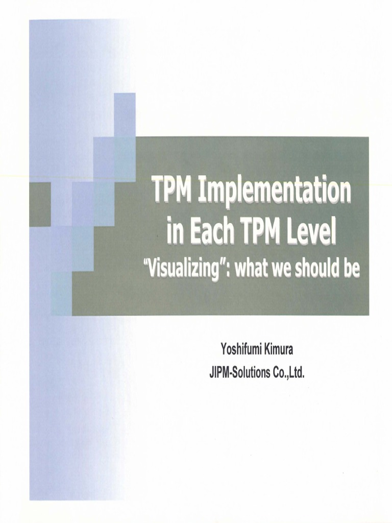 03 TPM Implementation in Each TPM Level(Complete) | Reliability ...