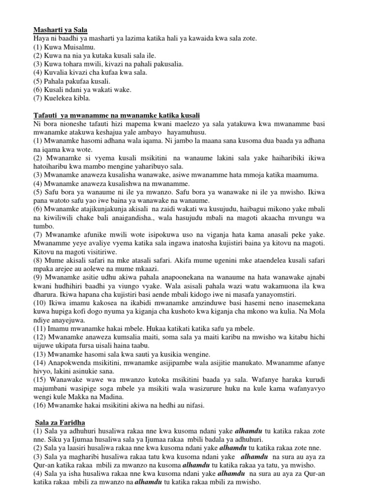 Kitabu Cha Sala 2 | PDF