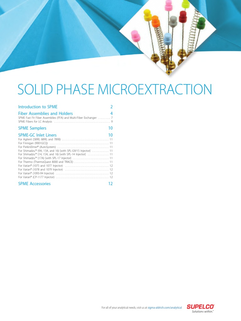 Solid Phase Microextraction | PDF | Gas Chromatography | High ...