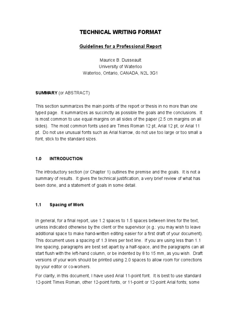 Technical Writing Format | PDF | Semiotics | Language Mechanics