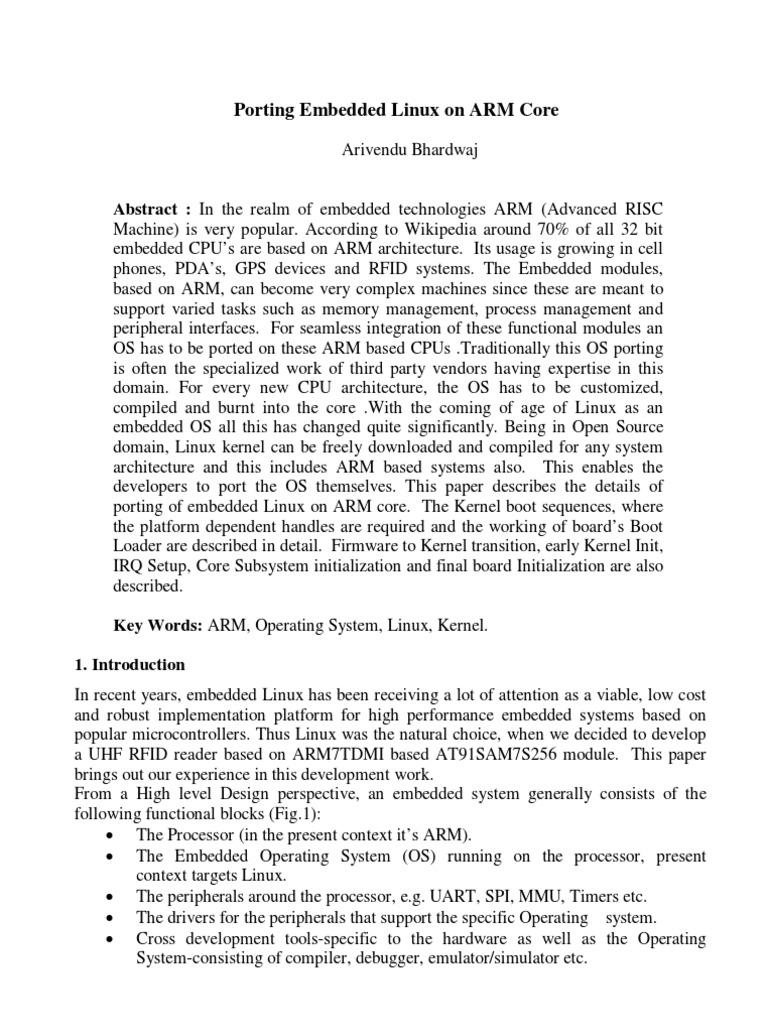 Porting Linux To ARM | PDF | Embedded System | Booting
