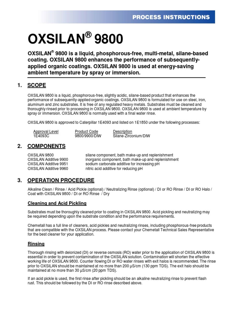Oxsilan 9800 Pi | PDF | Ph | Water