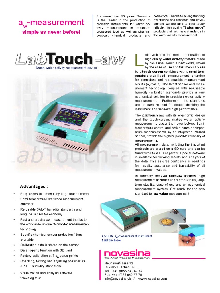 Flyer LabTouch-Aw E | Download Free PDF | Touchscreen | Accuracy And Precision