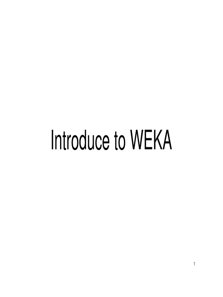 Weka (20030421-Version1 by Kdelab) | PDF | Cluster Analysis | Statistical Classification
