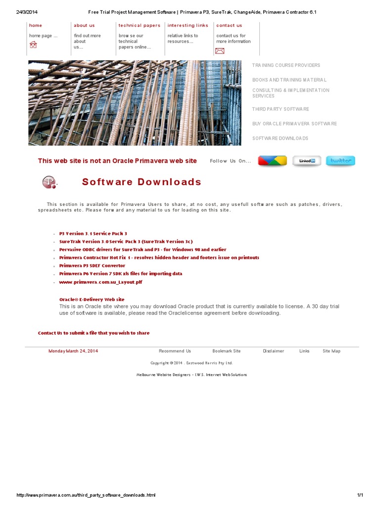 Free Trial Project Management Software - Primavera P3, SureTrak ...