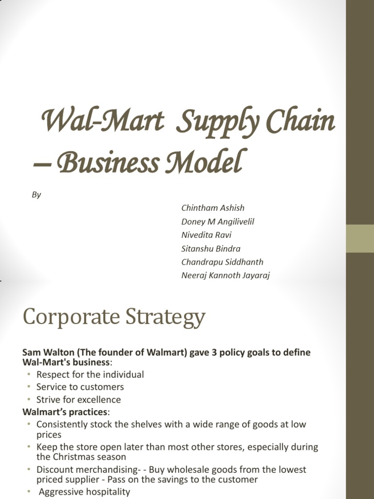 Wal-Mart Supply Chain - Business Model | PDF | Walmart | Inventory