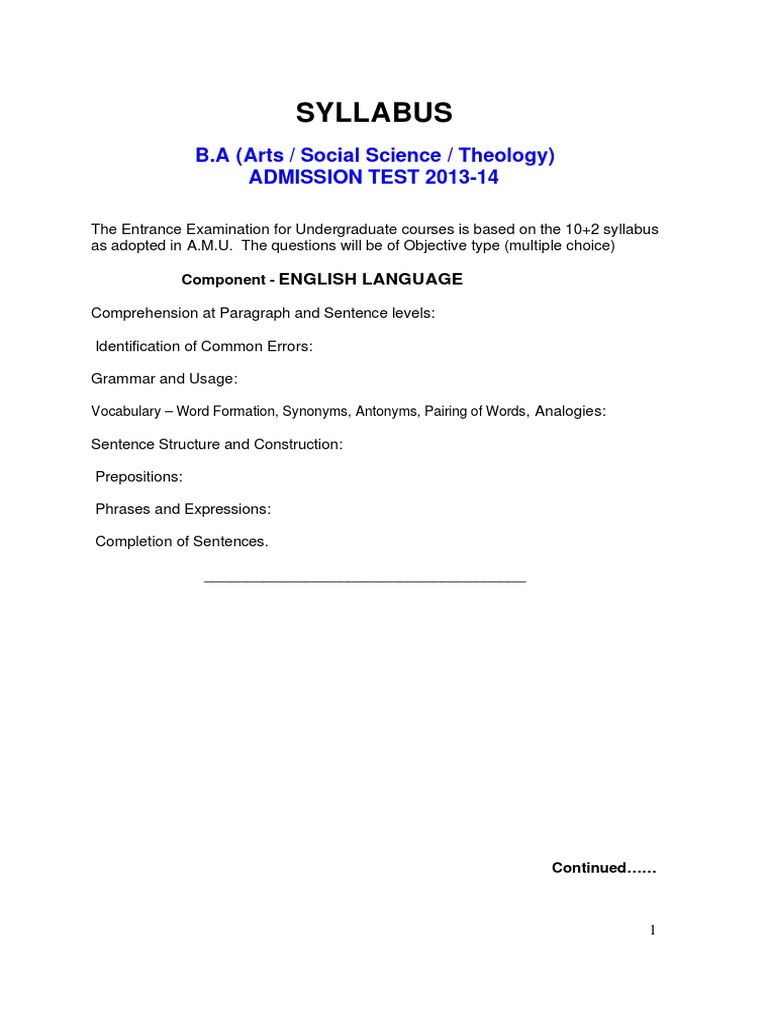 AMU Ba Syllabus. | PDF | Sikhism | Religion And Belief