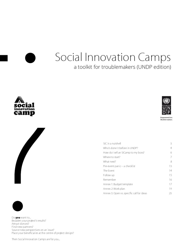 Social Innovation Camp - A Toolkit For Troublemakers | PDF | Social ...