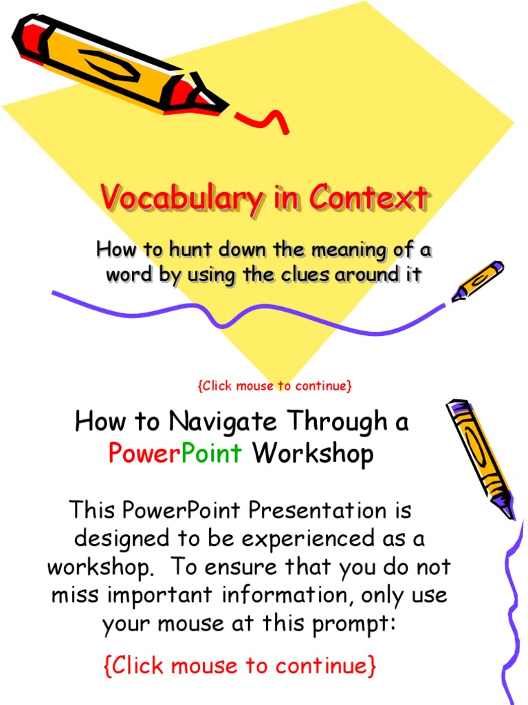 vocabulary in context | Reading Comprehension | Vocabulary