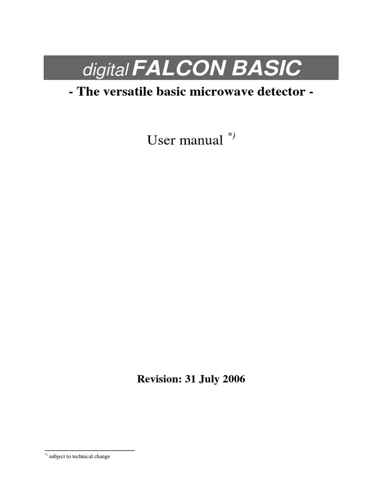 Manual Falcon Basic e | PDF | Power Supply | Relay