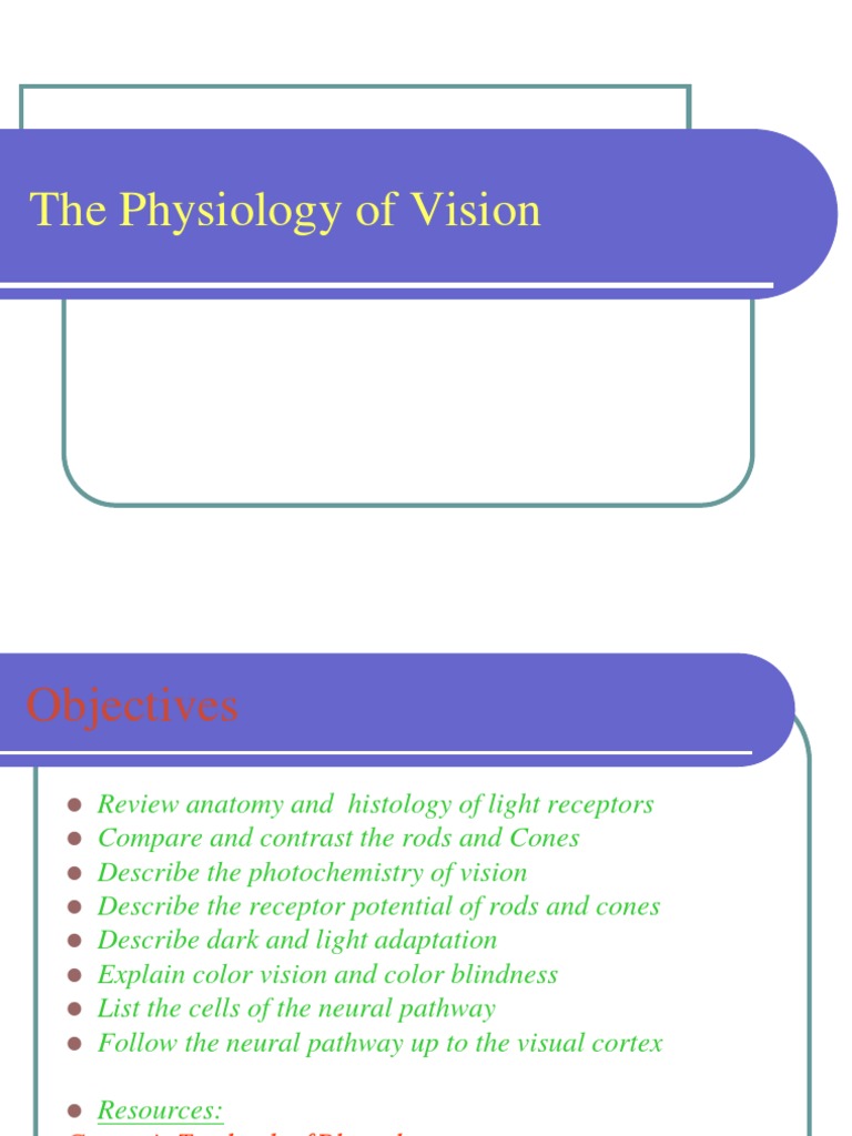 Physiology and Chemistry of Vision | PDF | Retina | Eye
