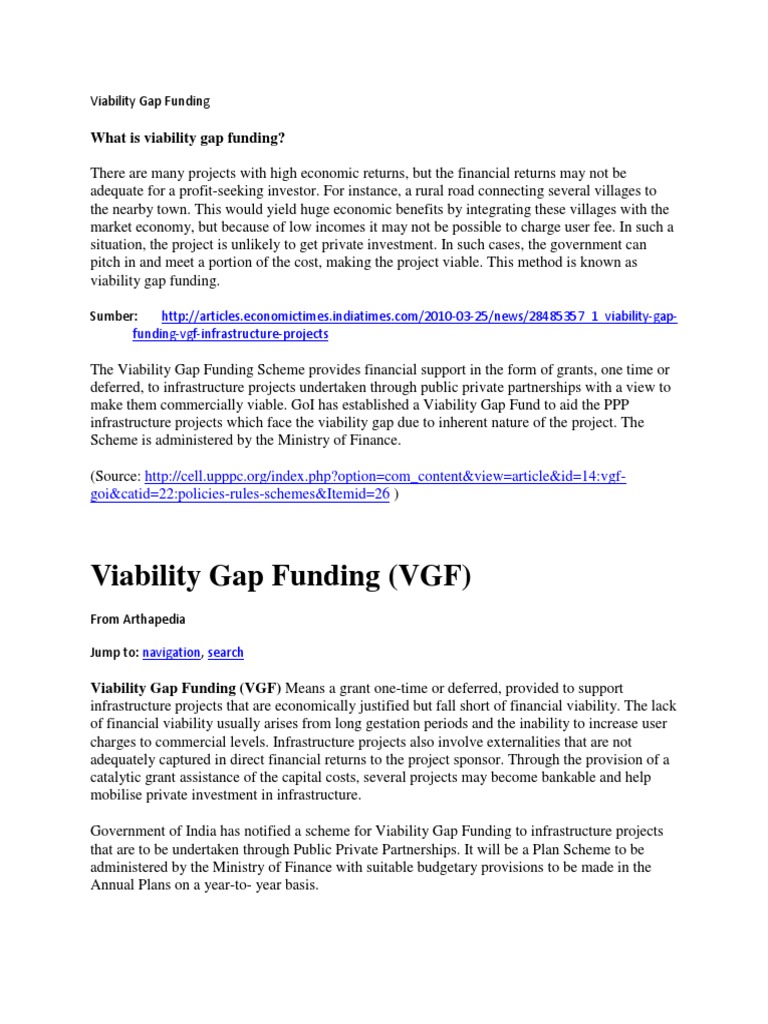 Viability Gap Funding | PDF | Public–Private Partnership | Infrastructure